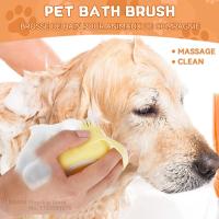 China 2-in-1 Pet Shower Brush with Shampoo Dispenser - Soft Silicone Massage Grooming Tool for Dogs and Cats for sale