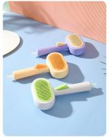 China Wholesale Double-Sided Self-Cleaning Pet Comb – Orange, White, Purple | 18.5115CM ABS Pet Grooming Brush for Dogs & Cats | Business Gift for Retailers & Wholesalers for sale