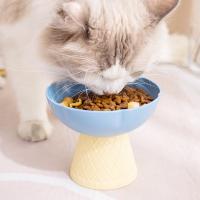 China Korean Ice Cream Pet Bowl | Elevated Cat Feeding Dish 13cm | Ergonomic Raised Pet Bowl | Anti-Cervical Protection Design | Aesthetic Pet Dining Bowl for Cats & Small Dogs for sale