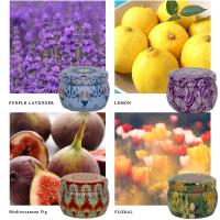 China Wedding Parties Lavender Sage Fragrance Soy Candle Set Tin Scented Candle for sale