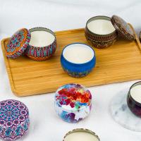 China Customized Tin Scented Candle Grass Scented Soy Wax Candles Gift Set for sale