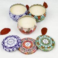 China Customized Tin Scented Candle Grass Scented Soy Wax Candles Gift Set for sale