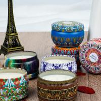 China Customized Tin Scented Candle Grass Scented Soy Wax Candles Gift Set for sale