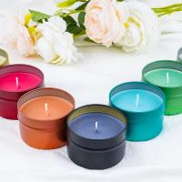 China Aroma Candle Soy Handmade Candles Scented Candle Colorful Tin Jars Gift Set for sale