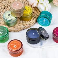 China Aroma Candle Soy Handmade Candles Scented Candle Colorful Tin Jars Gift Set for sale