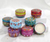 China Party Wedding Birthday Decorative Colorful Tin Soy Wax Candle for sale