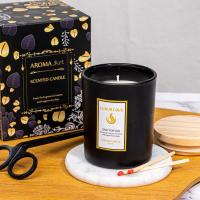 China Customized Logo Glass Jar Scented Candle Colored Soy Based Scented Candles for sale
