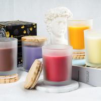 China Large Pillar Glass Jar Scented Candle Scented Soy Wax Candles For Meditation Gift for sale