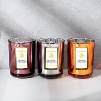 China Customized Glass Jar Scented Candle Electroplated Color Luxury Home Candles for sale