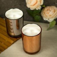 China Customized Glass Jar Scented Candle Electroplated Color Luxury Home Candles for sale