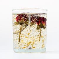 China Decorative Dried Flower Candles And Gel Wax Glass Jar Scented Candle for sale