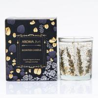 China Decorative Dried Flower Candles And Gel Wax Glass Jar Scented Candle for sale