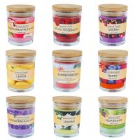 China Soy Wax Glass Jar Scented Candle Luxury Aromatherapy Candle In Transparent Glass Jar for sale