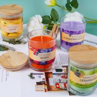 China Soy Wax Glass Jar Scented Candle Luxury Aromatherapy Candle In Transparent Glass Jar for sale