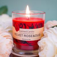 China Soy Wax Glass Jar Scented Candle Luxury Aromatherapy Candle In Transparent Glass Jar for sale