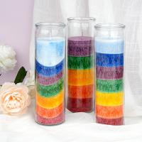 China Glass Jar Scented Rainbow 7 Day Prayer Chakra Candles for sale