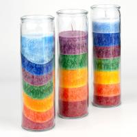 China Glass Jar Scented Rainbow 7 Day Prayer Chakra Candles for sale