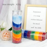 China Glass Jar Scented Rainbow 7 Day Prayer Chakra Candles for sale
