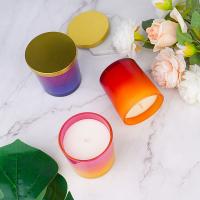 China Natual Soy Wax Frosted Glass Jar Scented Candle With Metal Lid for sale