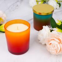 China Natual Soy Wax Frosted Glass Jar Scented Candle With Metal Lid for sale
