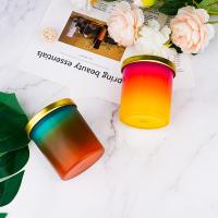 China Natual Soy Wax Frosted Glass Jar Scented Candle With Metal Lid for sale