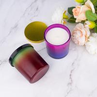 China Natual Soy Wax Frosted Glass Jar Scented Candle With Metal Lid for sale