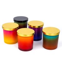 China Natual Soy Wax Frosted Glass Jar Scented Candle With Metal Lid for sale
