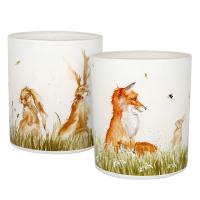 China Fox Rabbit Glass Vessel Natural Scented Candles Burning Time 45 Hours for sale