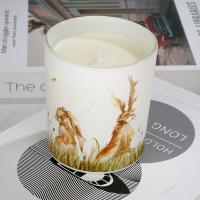 China Fox Rabbit Glass Vessel Natural Scented Candles Burning Time 45 Hours for sale