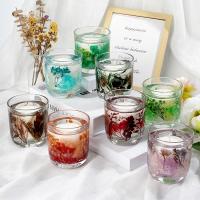 China Glass Jar Scented Candle Customized Logo Acceptable Creative Wax Jelly Aromatherapy Scented Glass Jar Candle for sale