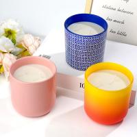 China Large Glass Aromatherapy Candles With Soy Wax And Essential Oils for sale