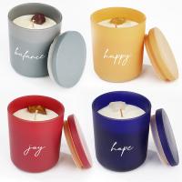 China Glass Jar Scented Candle High Scented Candle Burning Time 45 Hours Crystal Scented Candles with Glass Lid 10oz for sale