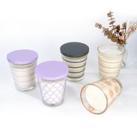 China Glass Jar Scented Candle Customer's Requirements Luxury Home Decor Soy Wax Candles in Colored Glass Vessels for sale