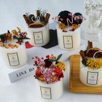 China Personalized Luxury Scented Candle Craft Candle With Dried Flowers And Soy Scent for sale