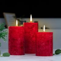 China Red Columnar Craft Soy Wax Candle With Customizable And Fragrance for sale