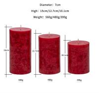 China Red Columnar Craft Soy Wax Candle With Customizable And Fragrance for sale