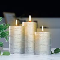 China Christmas Decor Stick Silver White Candle Natural Soy Wax Craft Candle 680g 550g 430g for sale