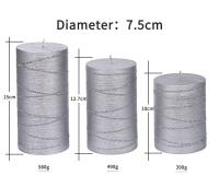 China Christmas Decor Stick Silver White Candle Natural Soy Wax Craft Candle 680g 550g 430g for sale