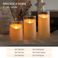 China Gifts Clear Plexiglass LED Glass Candles With Remote Control And Flickering Flame for sale