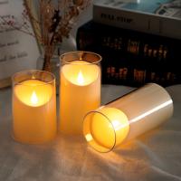 China Gifts Clear Plexiglass LED Glass Candles With Remote Control And Flickering Flame for sale