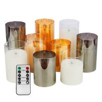 China Battery Operated Paraffin Wax Flameless Flickering Pillar Candles With Remote Control for sale