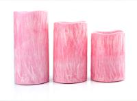 China Remote Control Pink Flameless Candles Set For Party Decor Realistic Wax Battery for sale