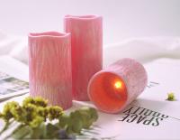 China Remote Control Pink Flameless Candles Set For Party Decor Realistic Wax Battery for sale