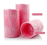 China Remote Control Pink Flameless Candles Set For Party Decor Realistic Wax Battery for sale