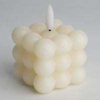 China LED Lanterns Paraffin Wax Cube Bubble LED Candle Modern Ambiance for sale