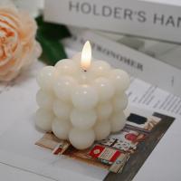 China LED Lanterns Paraffin Wax Cube Bubble LED Candle Modern Ambiance for sale