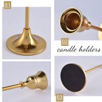 China Gold Candle Holder Set Of 3 Candlestick Holder For Wedding Table Decor for sale