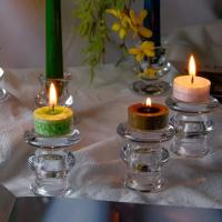 China Clear Glass Candlestick Holders 4 Taper For Wedding Decoration And Dinning for sale
