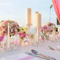 China Clear Glass Candlestick Holders 4 Taper For Wedding Decoration And Dinning for sale