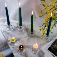China Clear Glass Candlestick Holders 4 Taper For Wedding Decoration And Dinning for sale